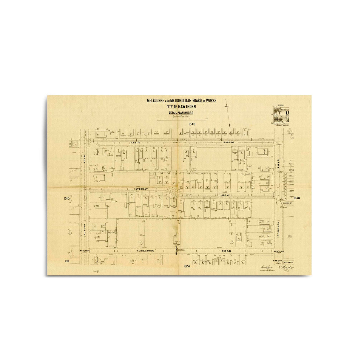 1904 Map of Hawthorne, Victoria (Invermay Grove & Surrounds) – Vintage Maps