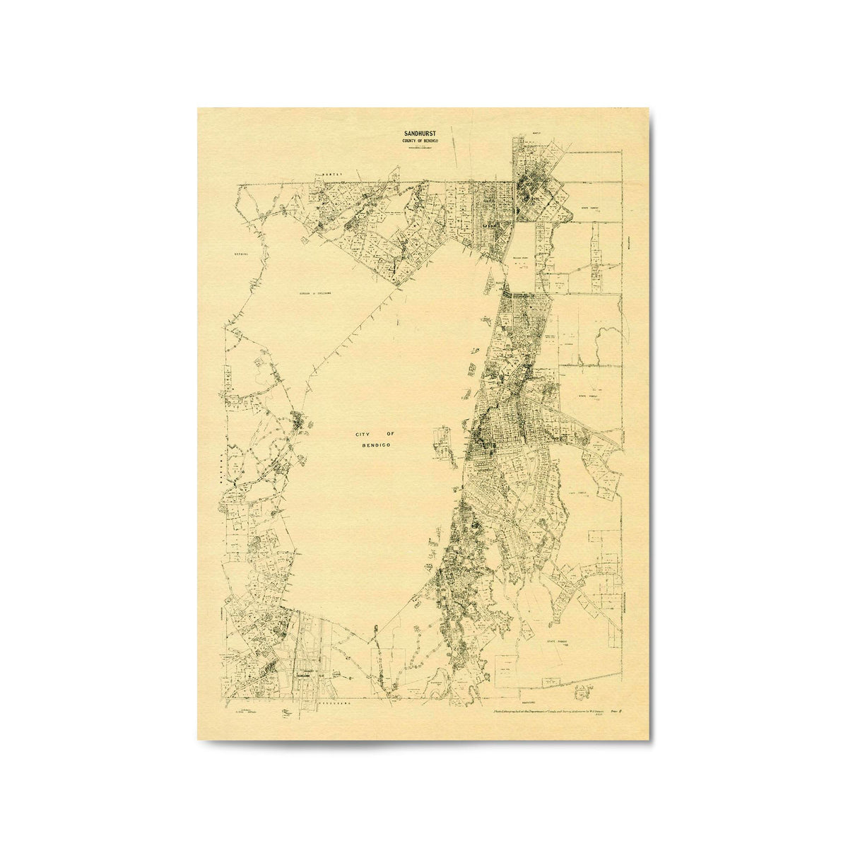 1926 Map of Bendigo (Sandhurst), Victoria – Vintage Maps