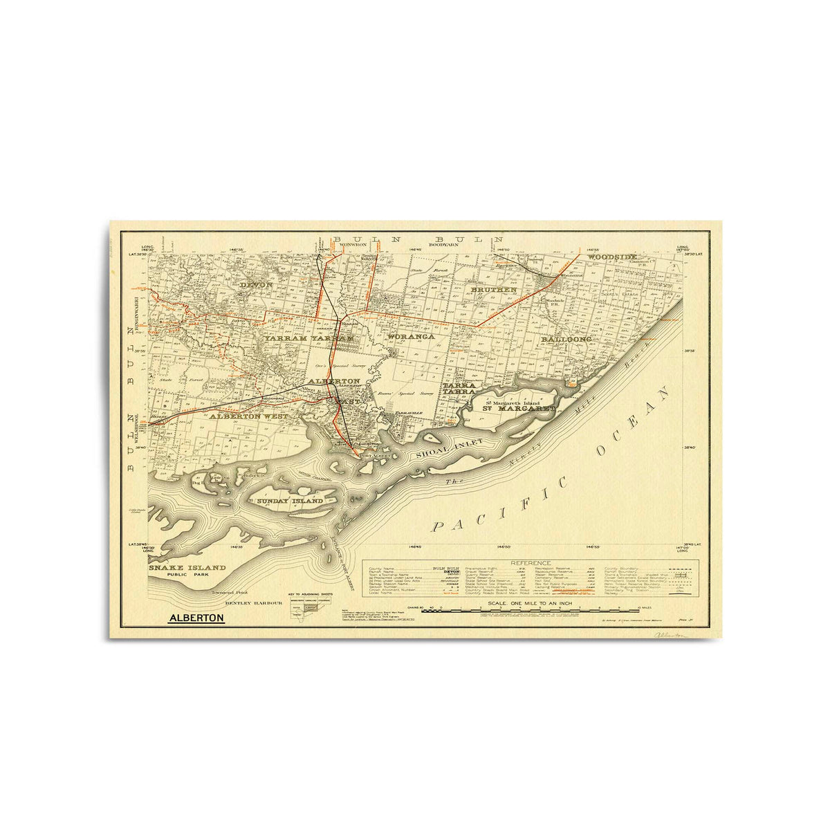 1936 Map of Alberton and Surrounds, Victoria – Vintage Maps