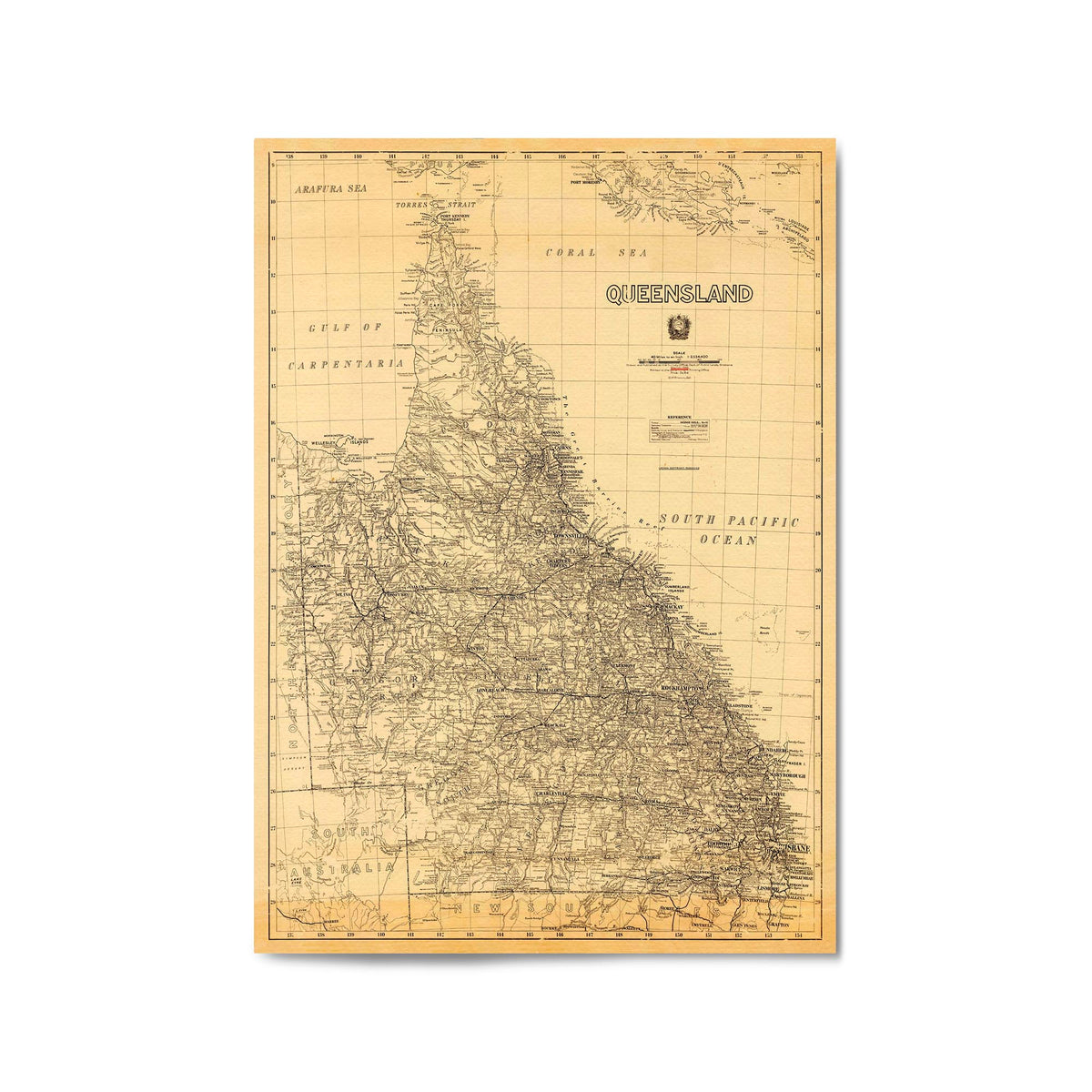1947 State Map of Queensland – Vintage Maps