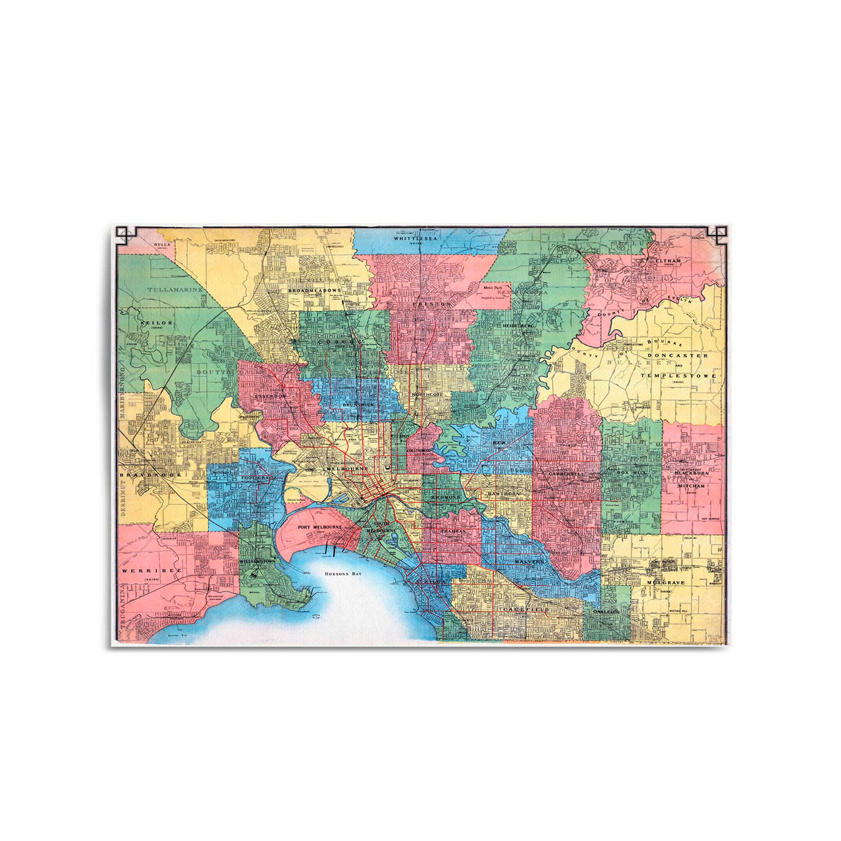 1935 Map of Melbourne and Suburbs – Vintage Maps