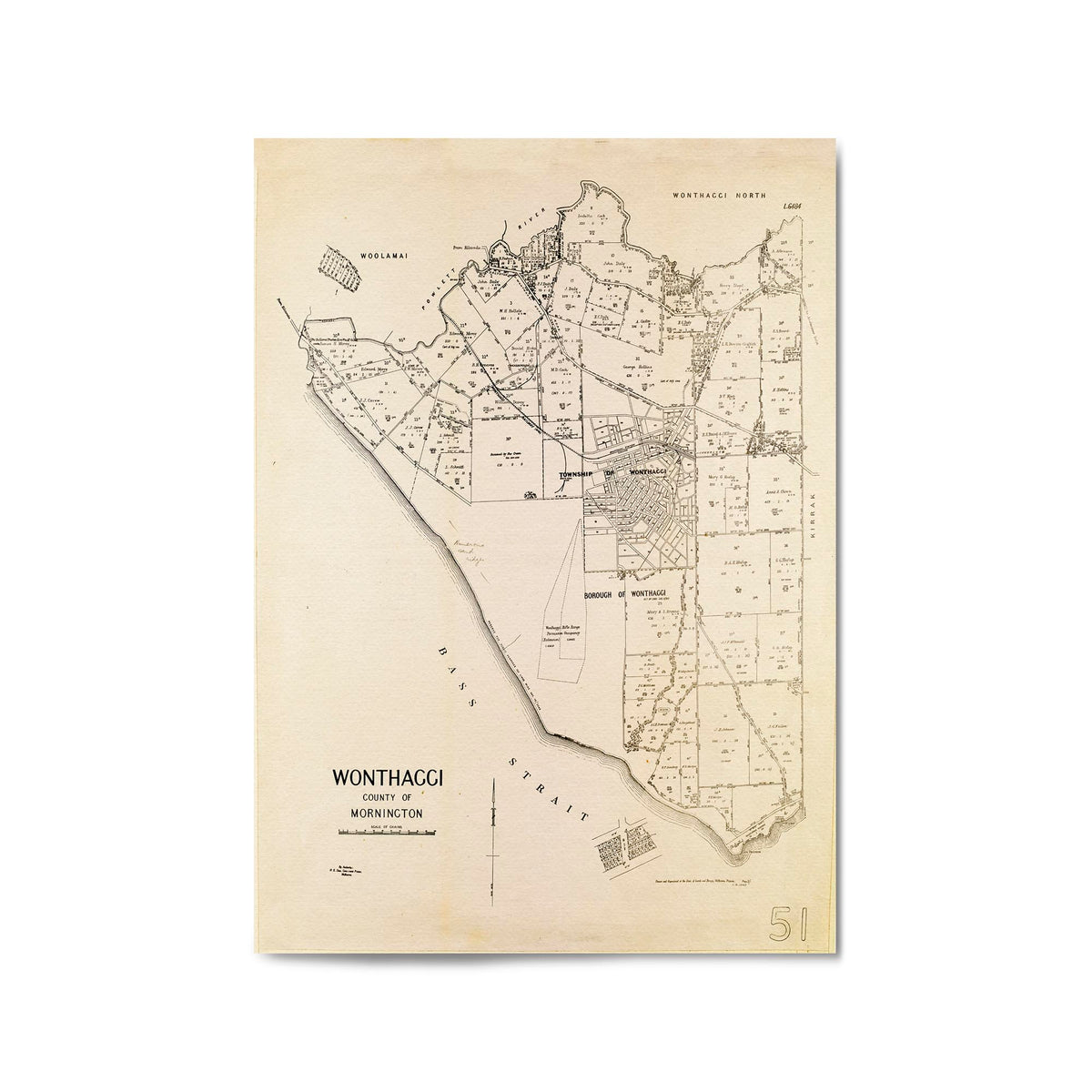 1943 Map of Wonthaggi & Surrounds, Victoria – Vintage Maps