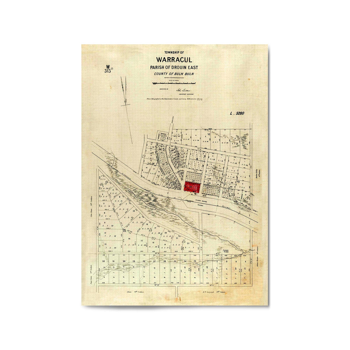 1878 Vintage Map of Warragul, Victoria Australia – Vintage Maps