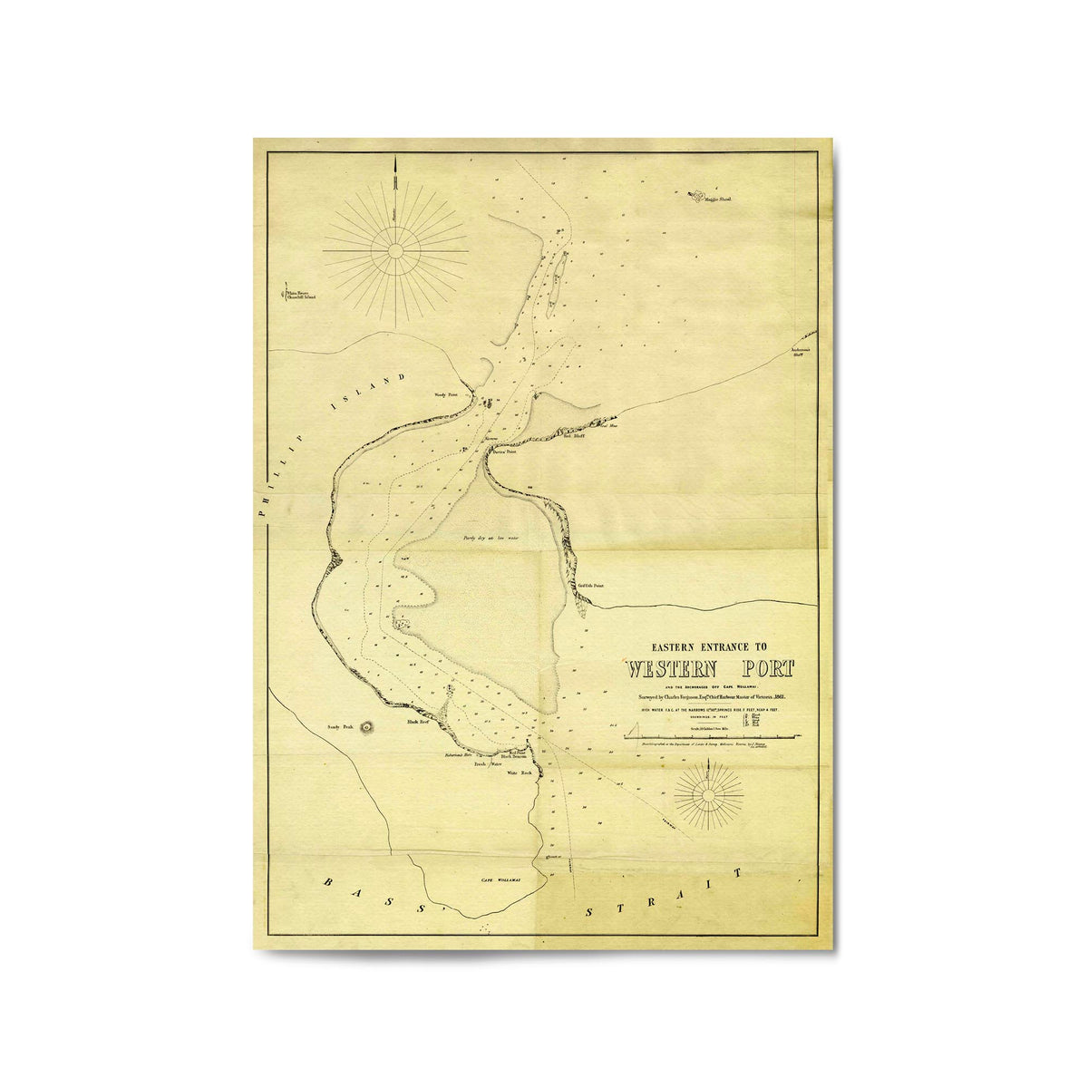 1862 Map of Eastern Entrance to Western Port, Victoria – Vintage Maps