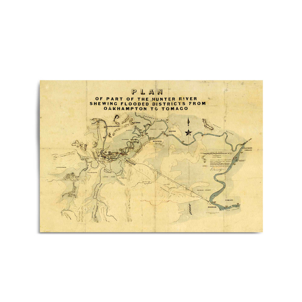 1870 Plan of the Hunter River, New South Wales – Vintage Maps