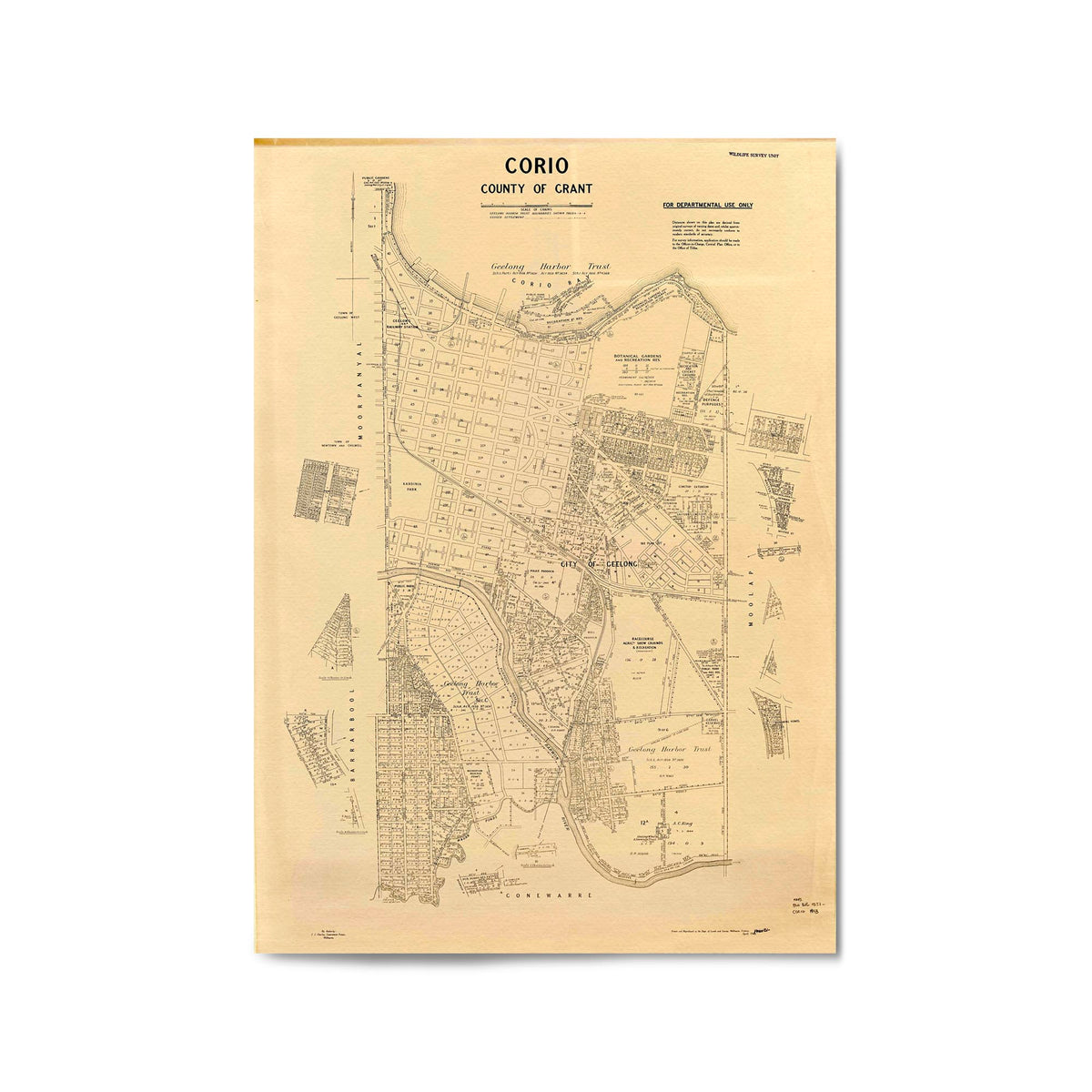 1948 Vintage Map of Geelong, Victoria Australia – Vintage Maps
