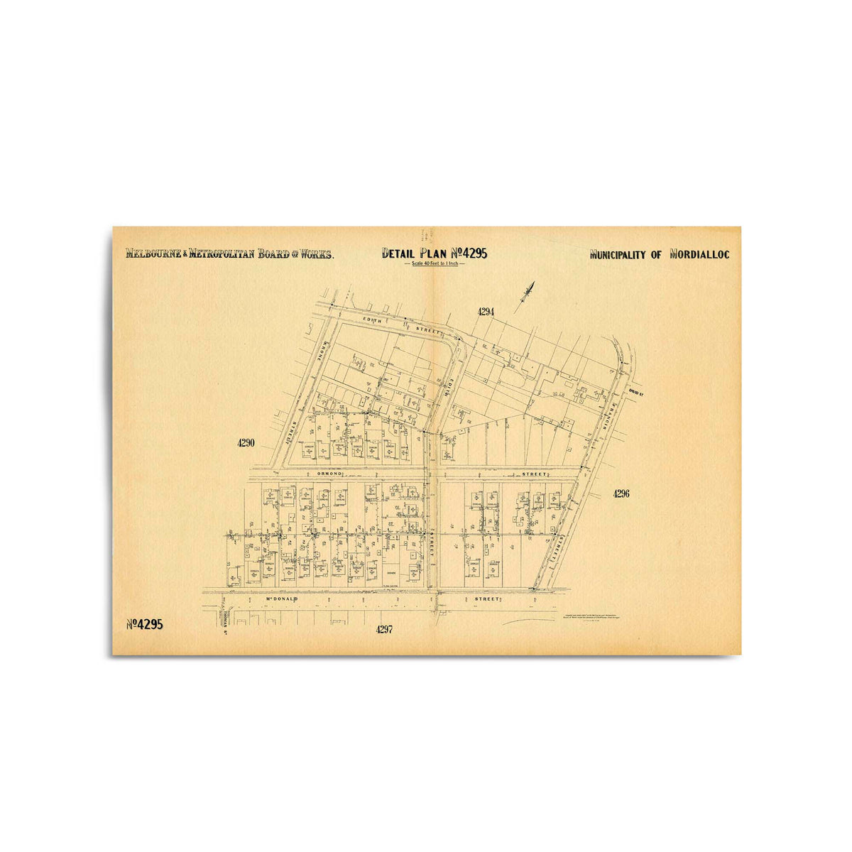 1940 Vintage Map of Mordialloc, Victoria Australia – Vintage Maps