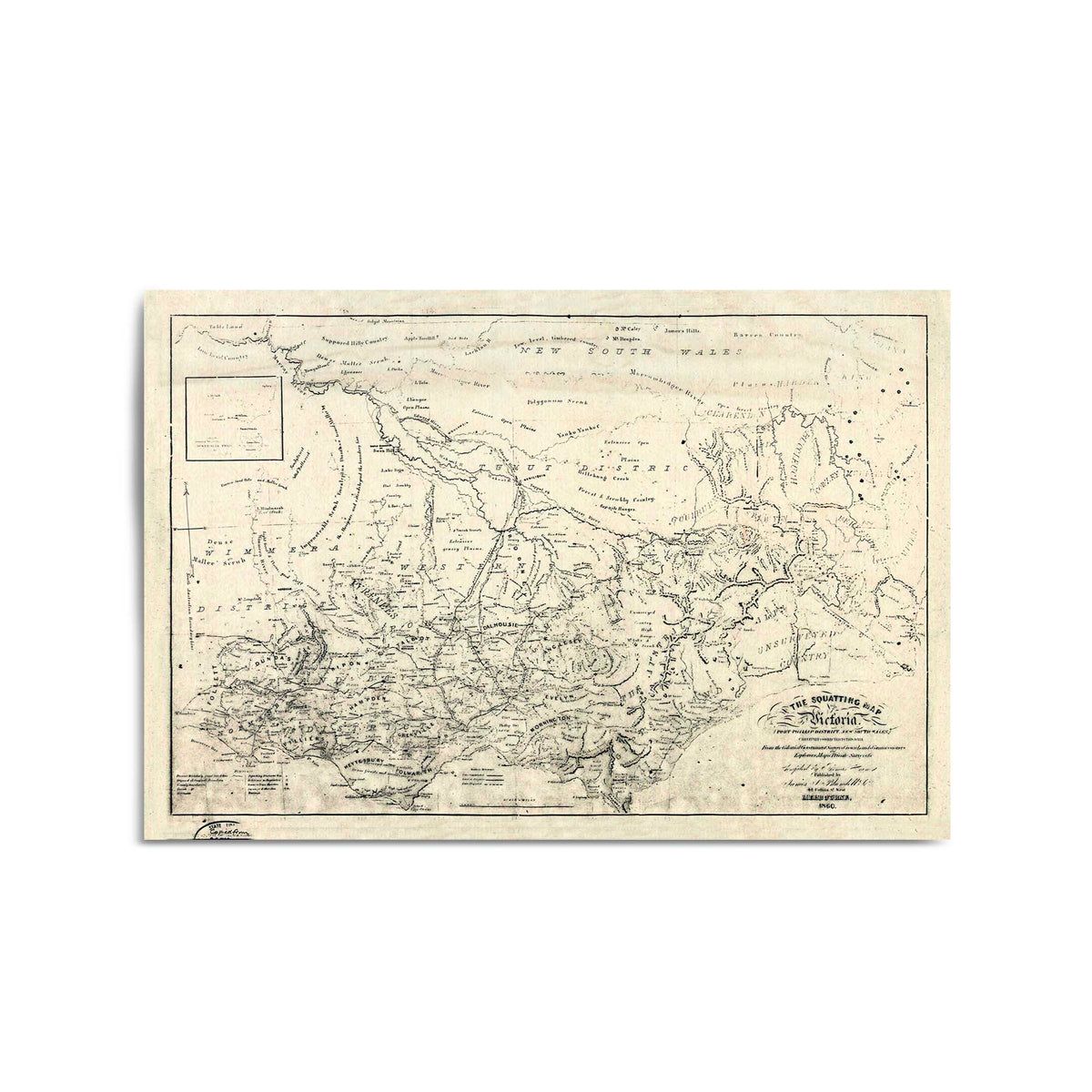 1860 Vintage Map of Victoria, Australia – Vintage Maps