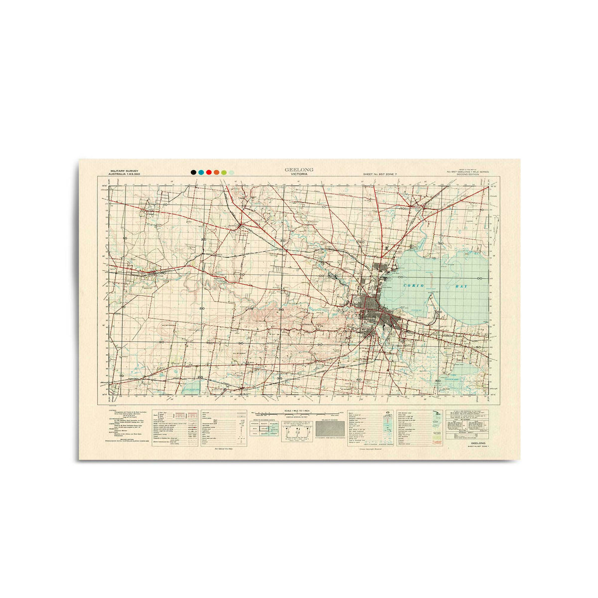 1955 Vintage Map of Geelong, Victoria – Vintage Maps
