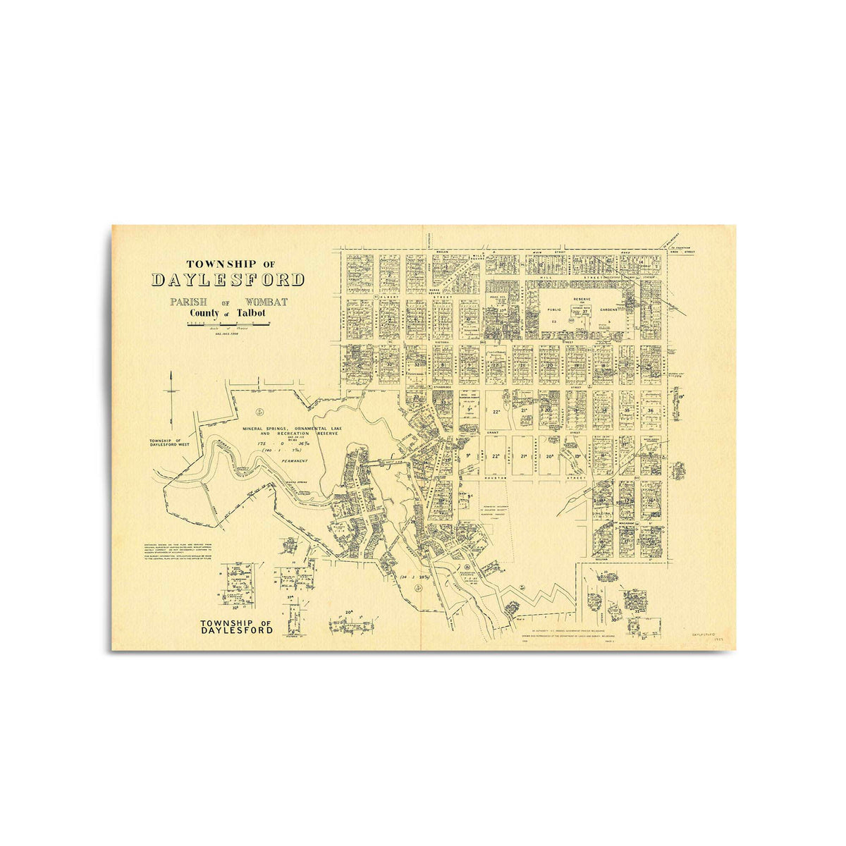 1959 Vintage Map of Daylesford, Victoria Australia – Vintage Maps