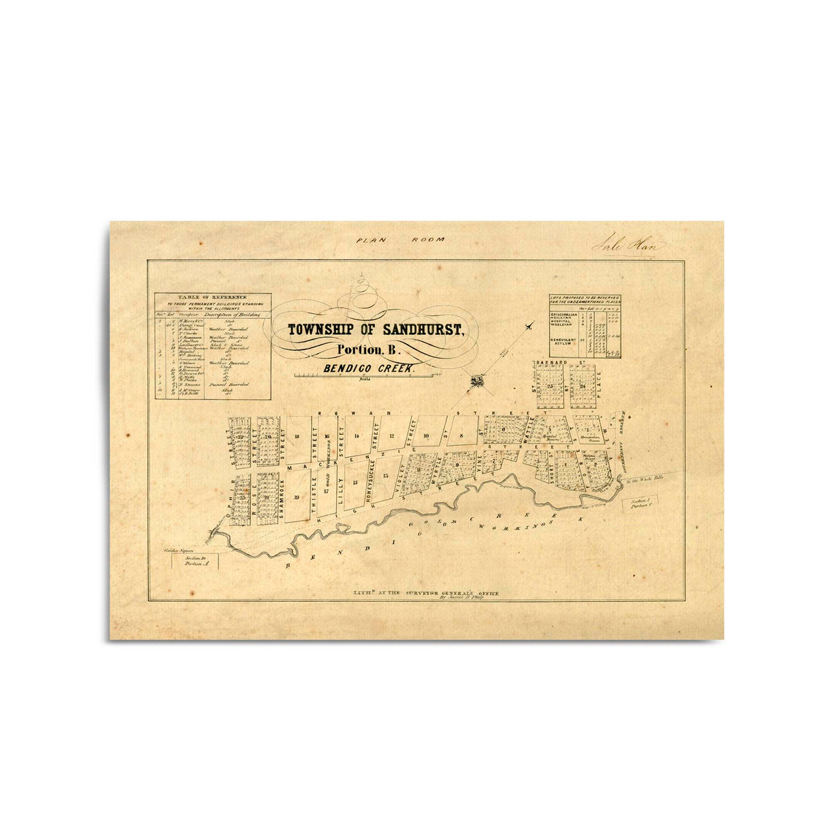 1850s Map of Sandhurst (Bendigo) – Vintage Maps