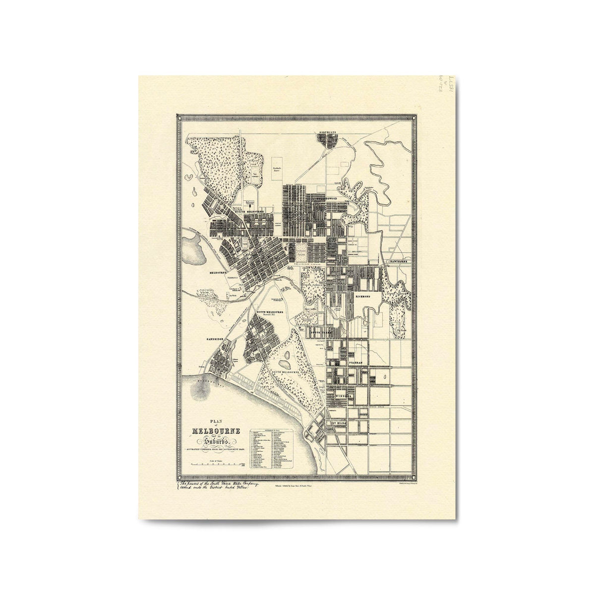 1857 Map of Melbourne and Suburbs – Vintage Maps