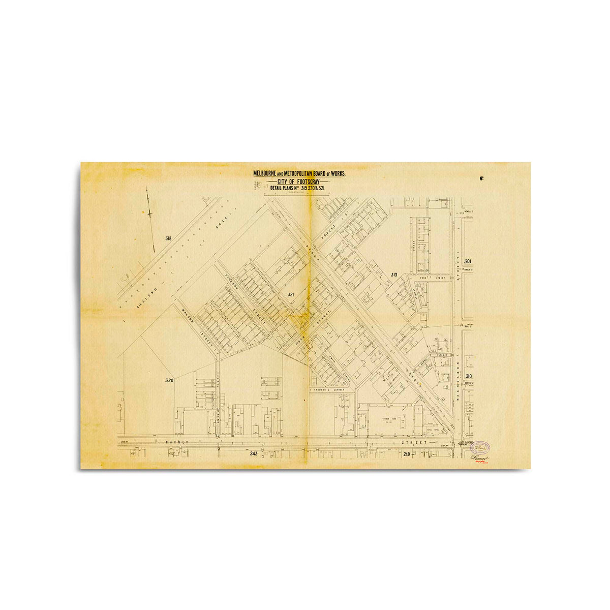1896 Vintage Map of Footscray, Victoria Australia – Vintage Maps