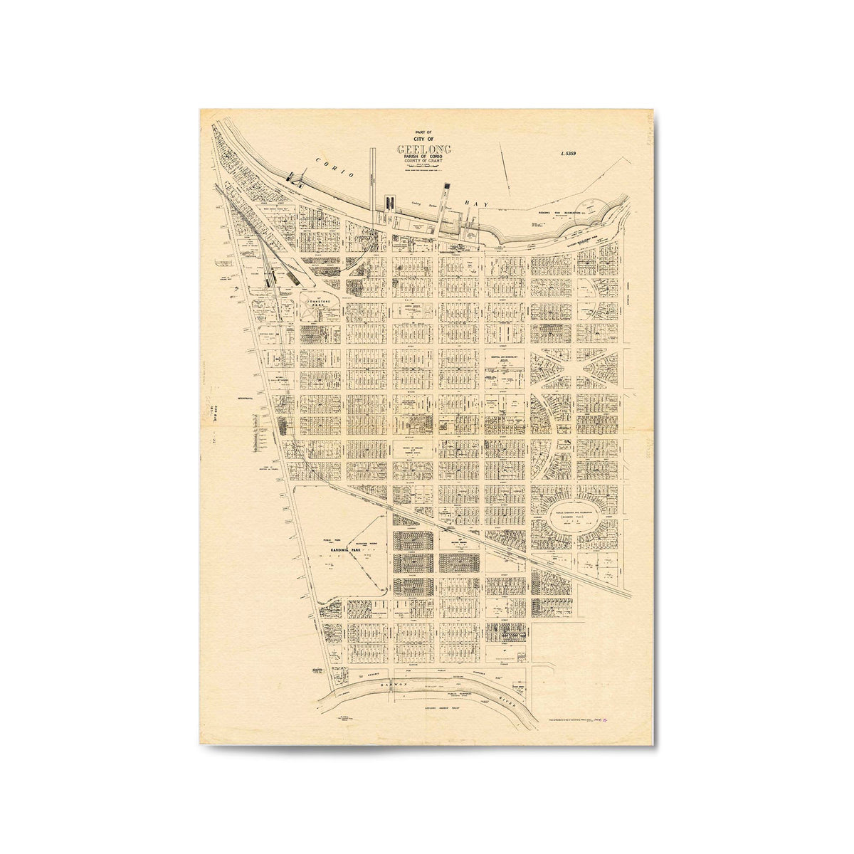 1940 Vintage Map of Geelong, Victoria Australia – Vintage Maps