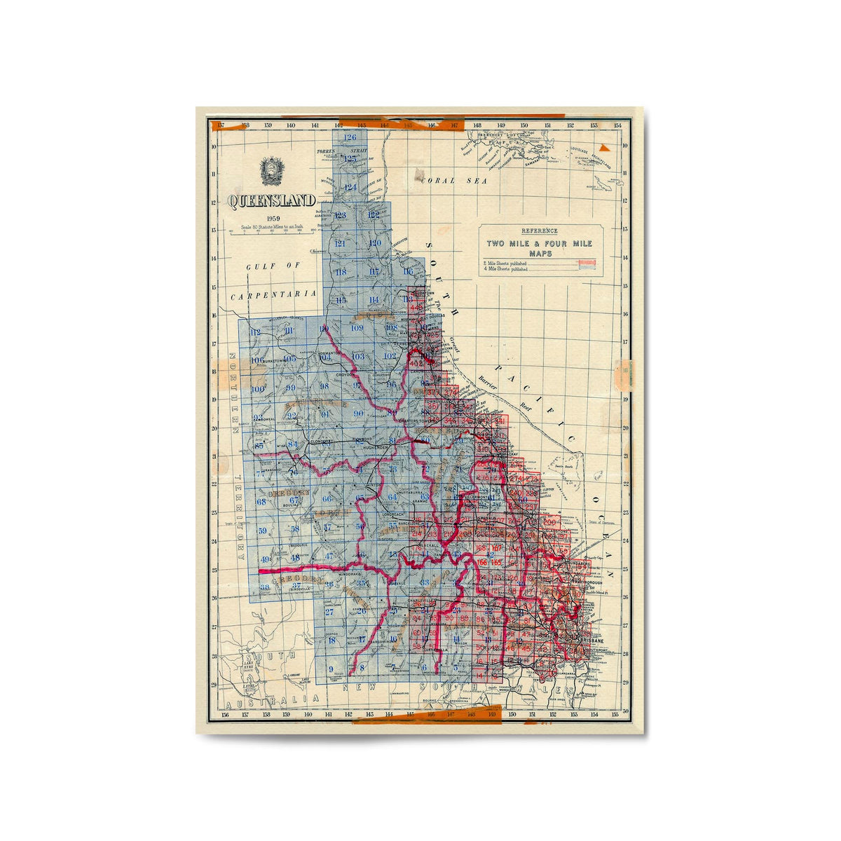 1959 State Map of Queensland – Vintage Maps