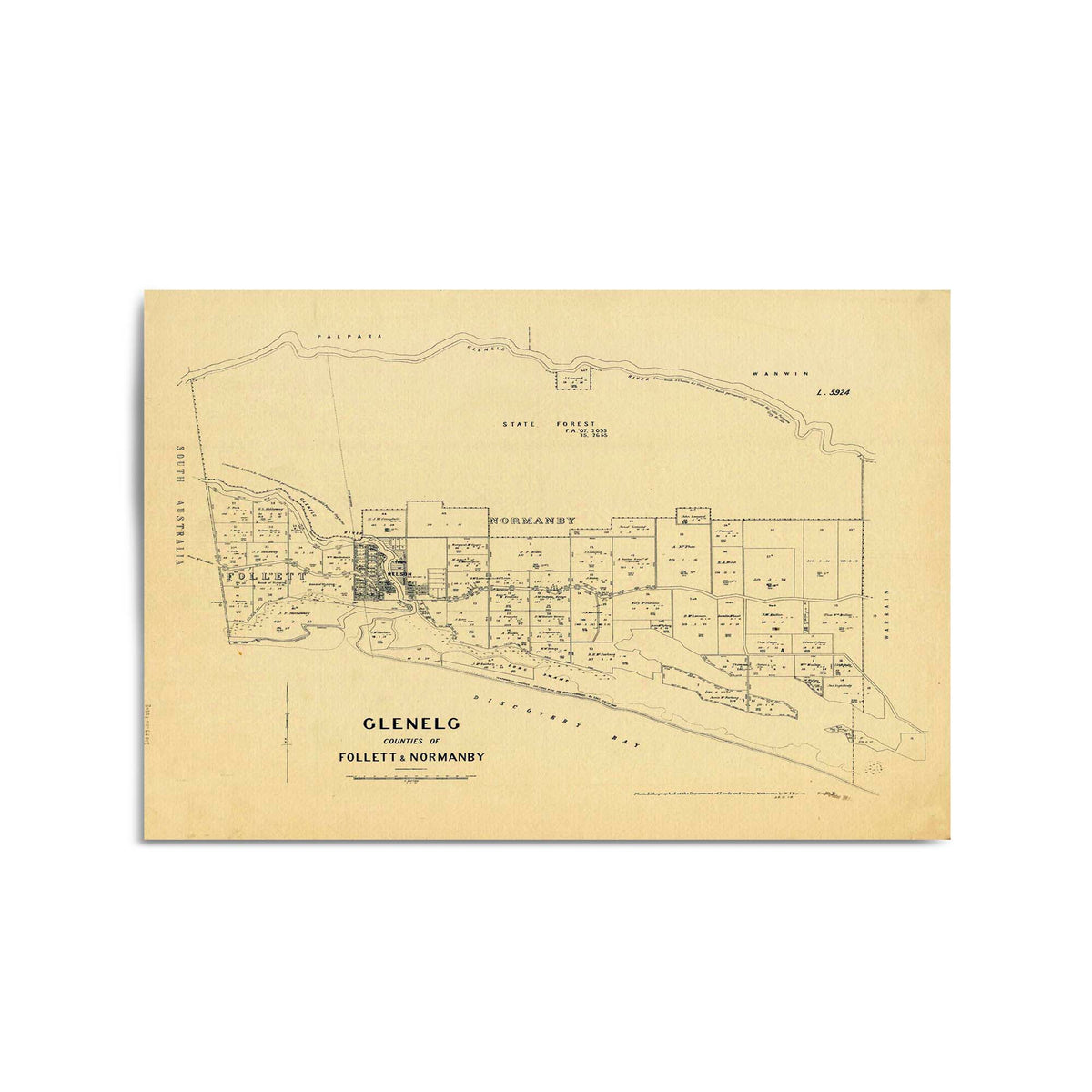1928 Vintage Map of Nelson, Victoria Australia – Vintage Maps