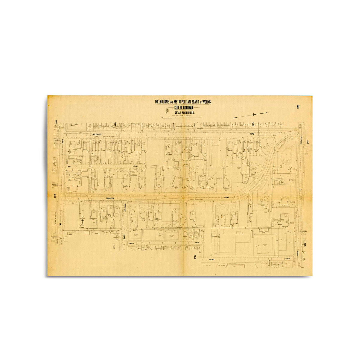 1899 Vintage Map of Prahran, Victoria Australia – Vintage Maps