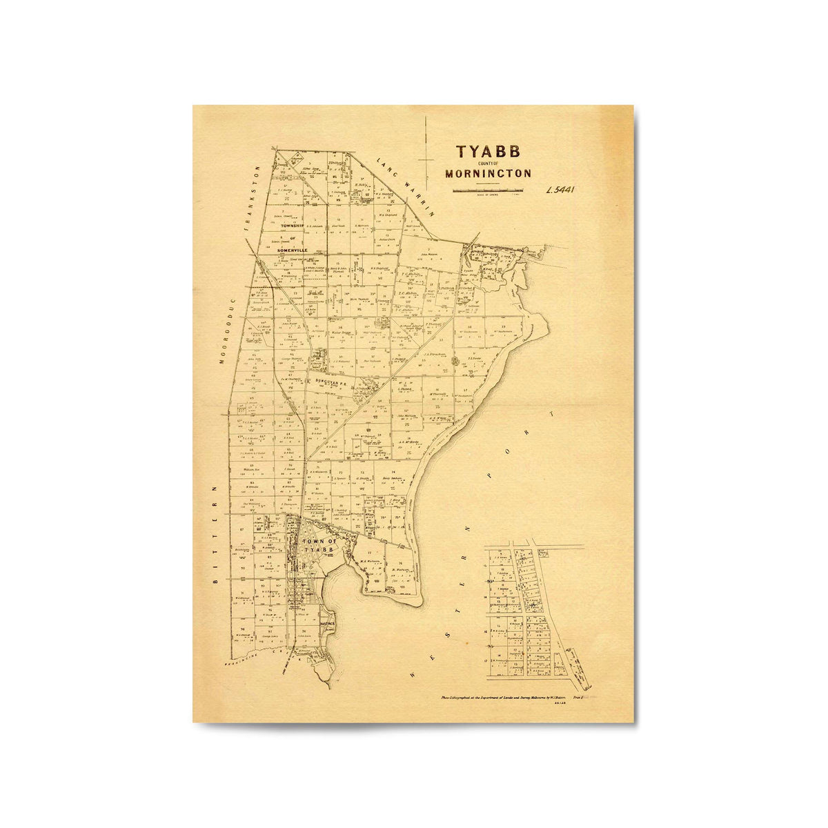 1928 Vintage Map of Tyabb, Victoria Australia – Vintage Maps