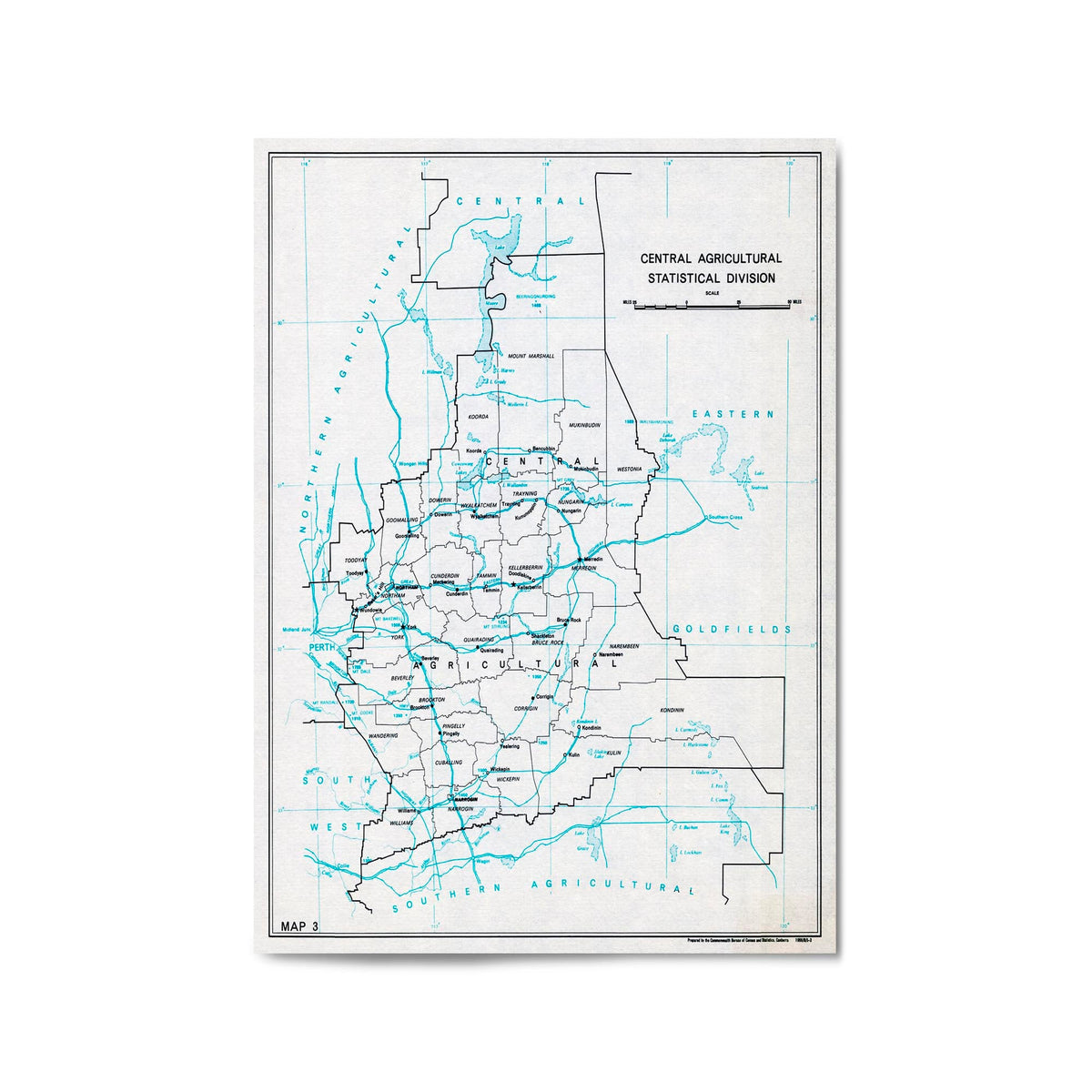 1966 Map of Central Western Australia – Vintage Maps