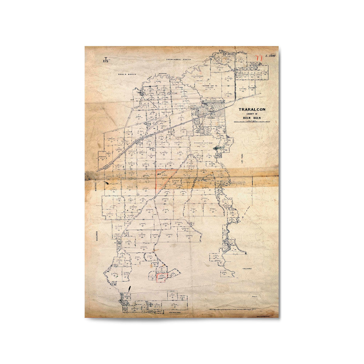 1884 Vintage Map of Traralgon, Victoria Australia – Vintage Maps
