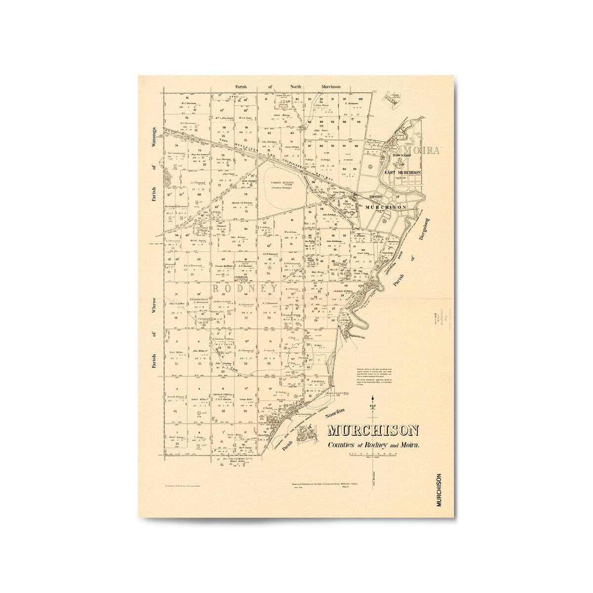 1954 Vintage Map of Murchison, Victoria Australia – Vintage Maps