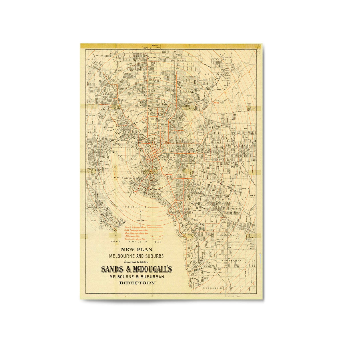 1908 Sands & McDougall Map of Melbourne and Suburbs – Vintage Maps
