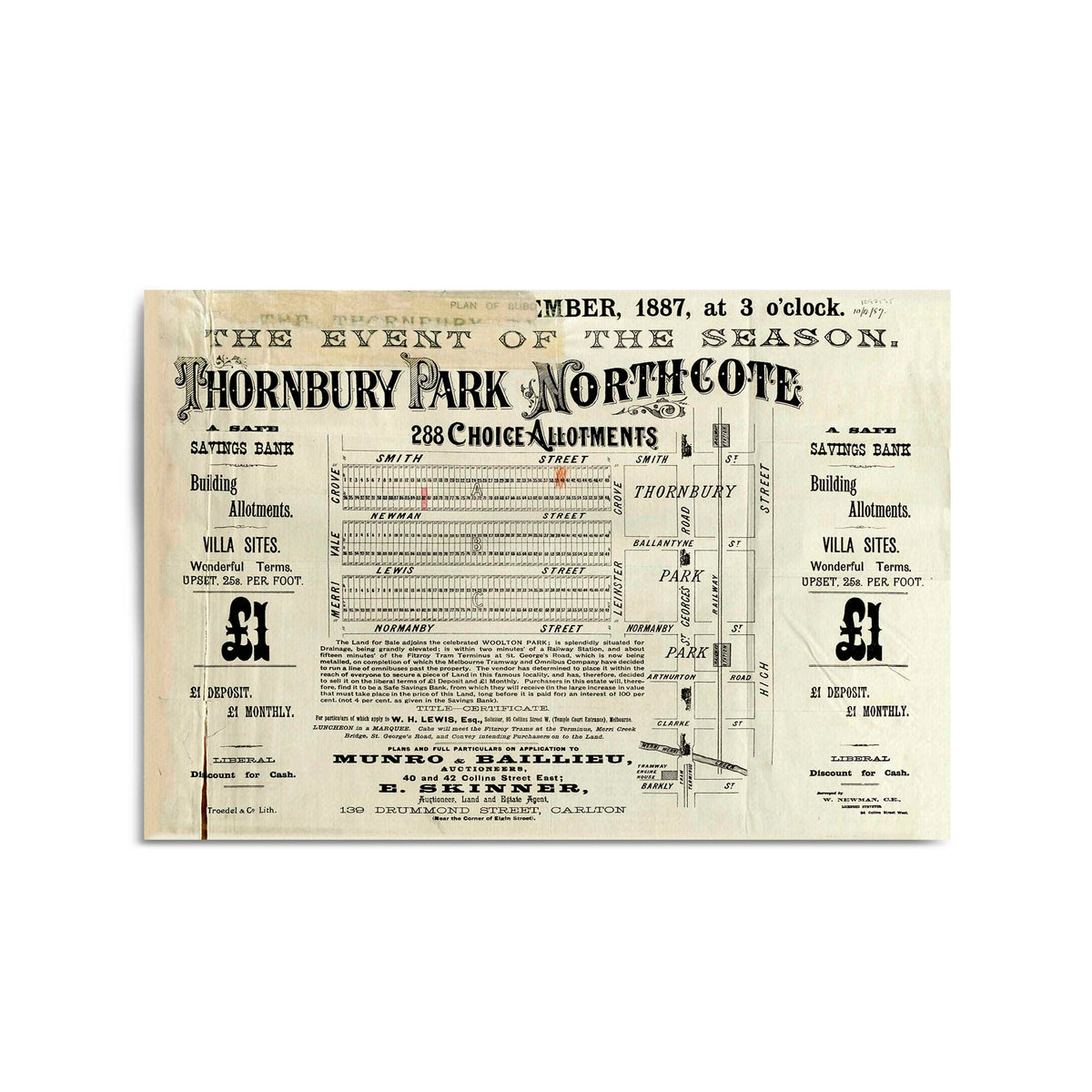 1887 Vintage Map of Northcote, Victoria – Vintage Maps