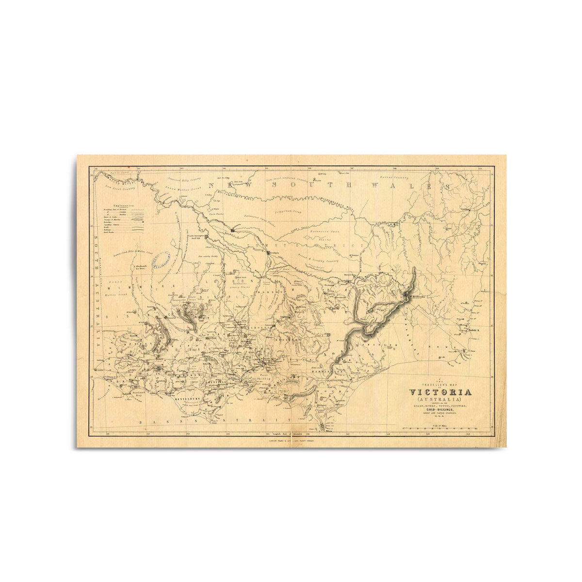 1856 Vintage Map of Victoria, Australia – Vintage Maps