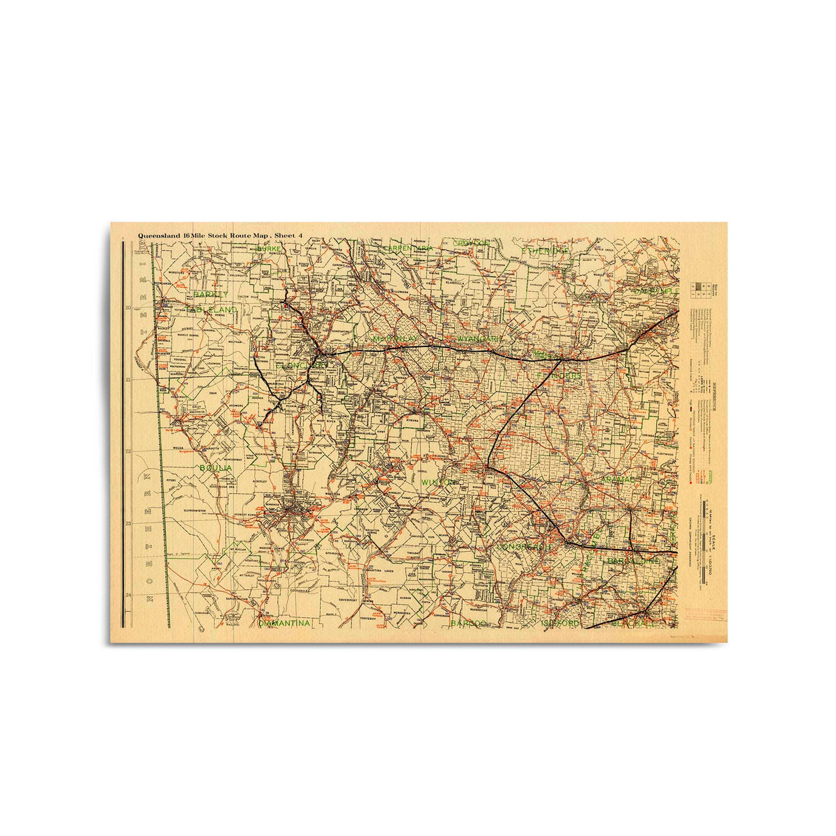 1947 Map of Longreach & Surrounds, Queensland – Vintage Maps