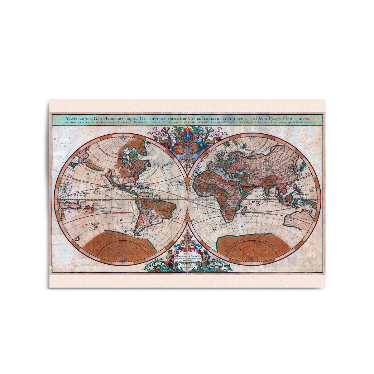1691 Vintage Map of The World – Vintage Maps