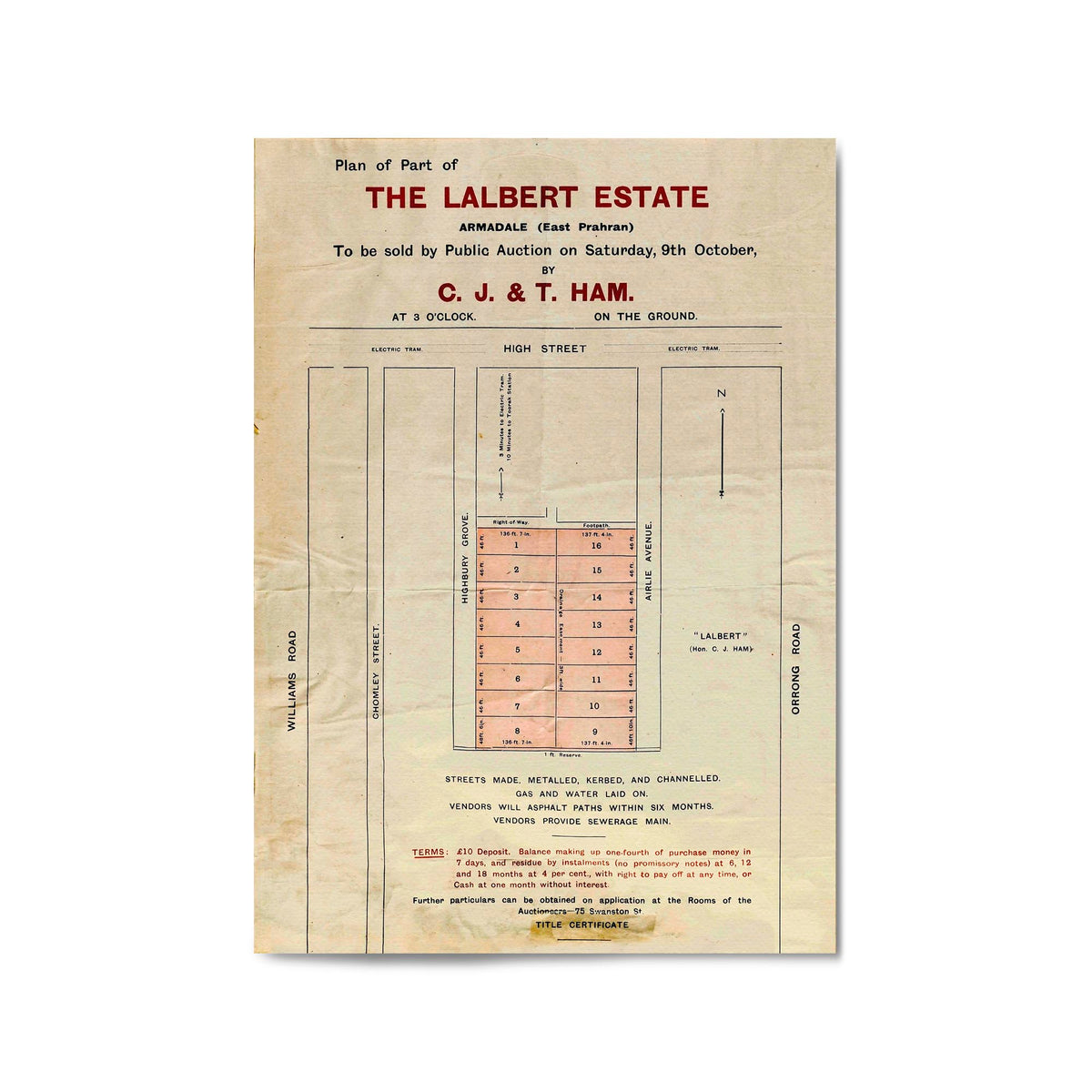 1800's Vintage Map of Prahran, Victoria Australia – Vintage Maps