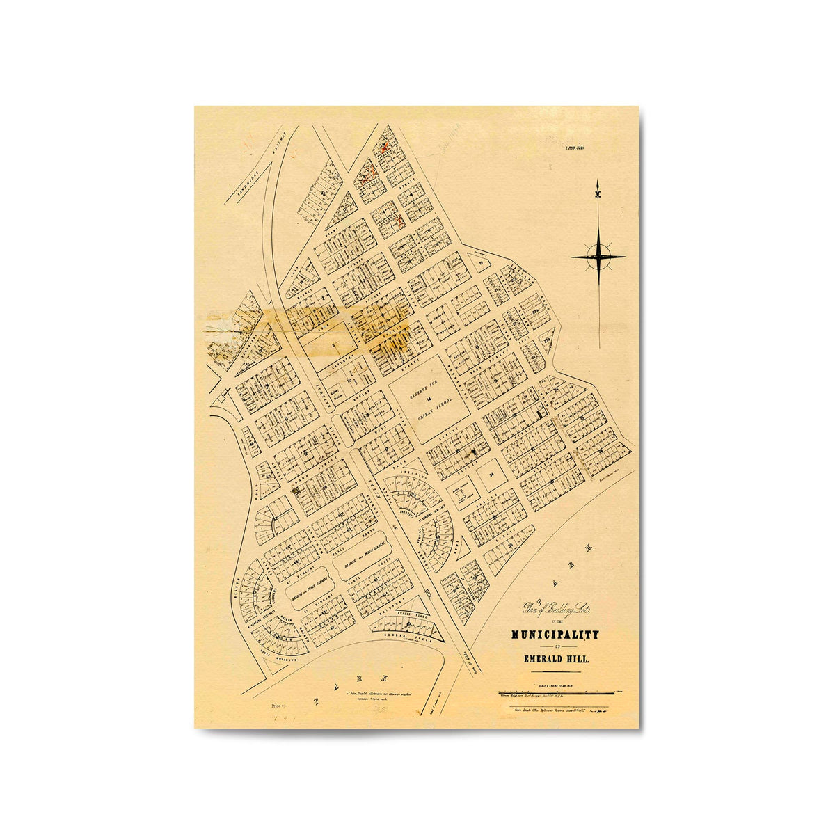 1857 Vintage Map of South Melbourne, Victoria Australia – Vintage Maps