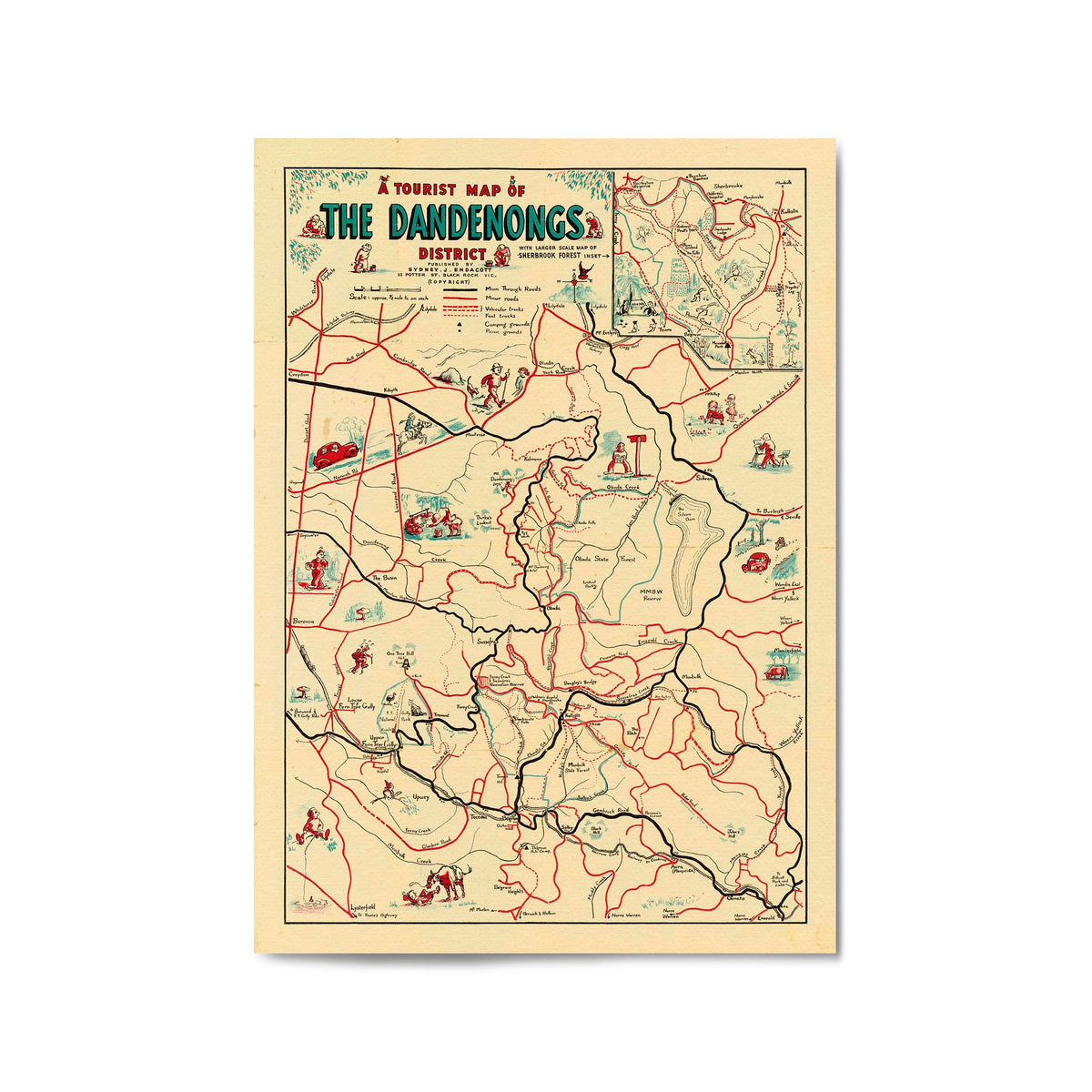 1930's Vintage Map of Ferntree Gully, Victoria Australia – Vintage Maps