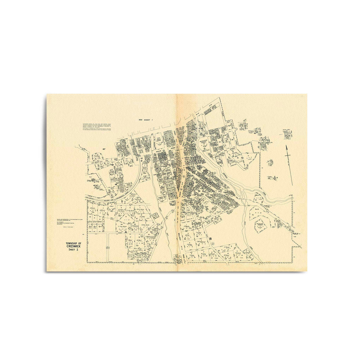 1956 Vintage Map of Creswick, Victoria Australia – Vintage Maps