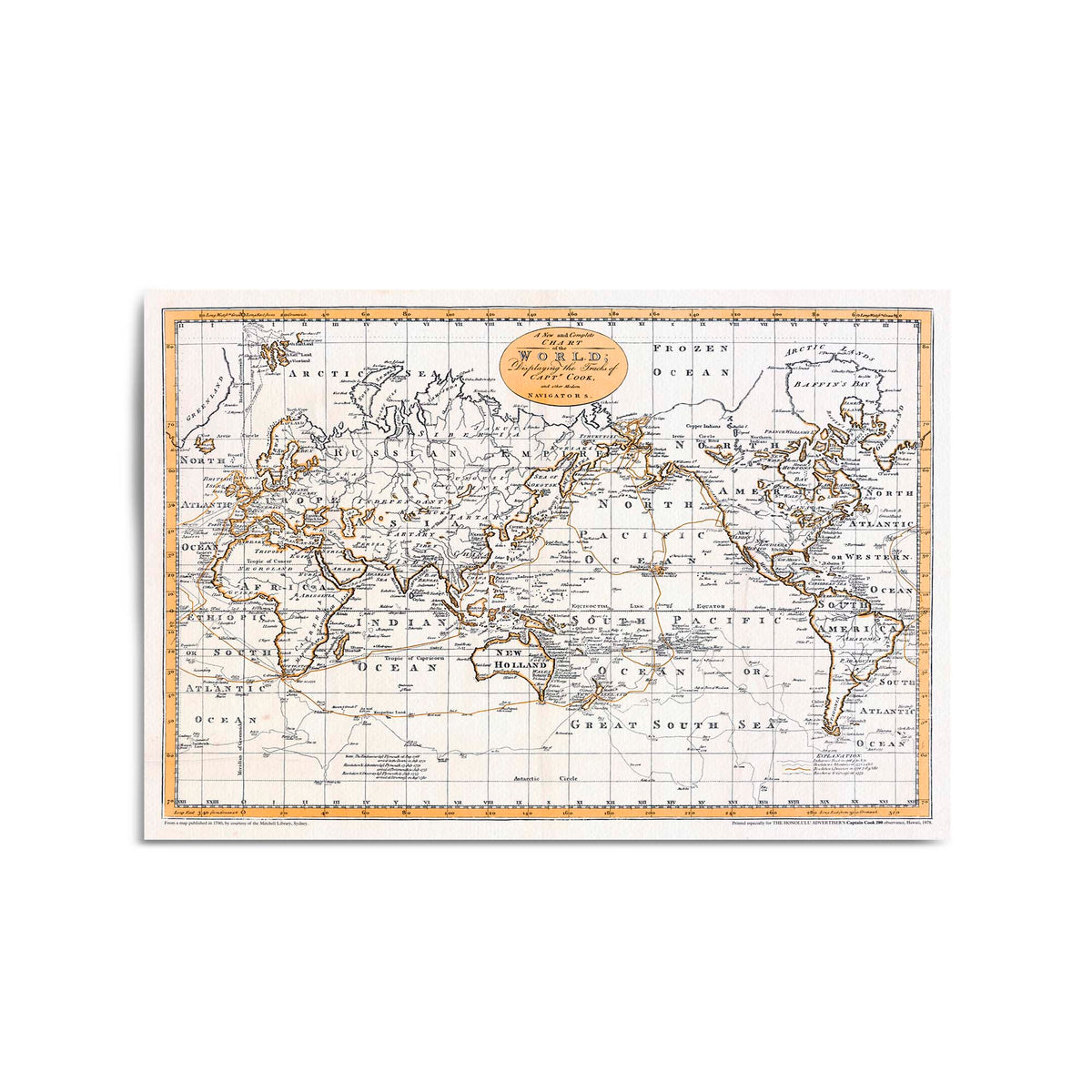 1778 Vintage Chart Map of the World – Vintage Maps