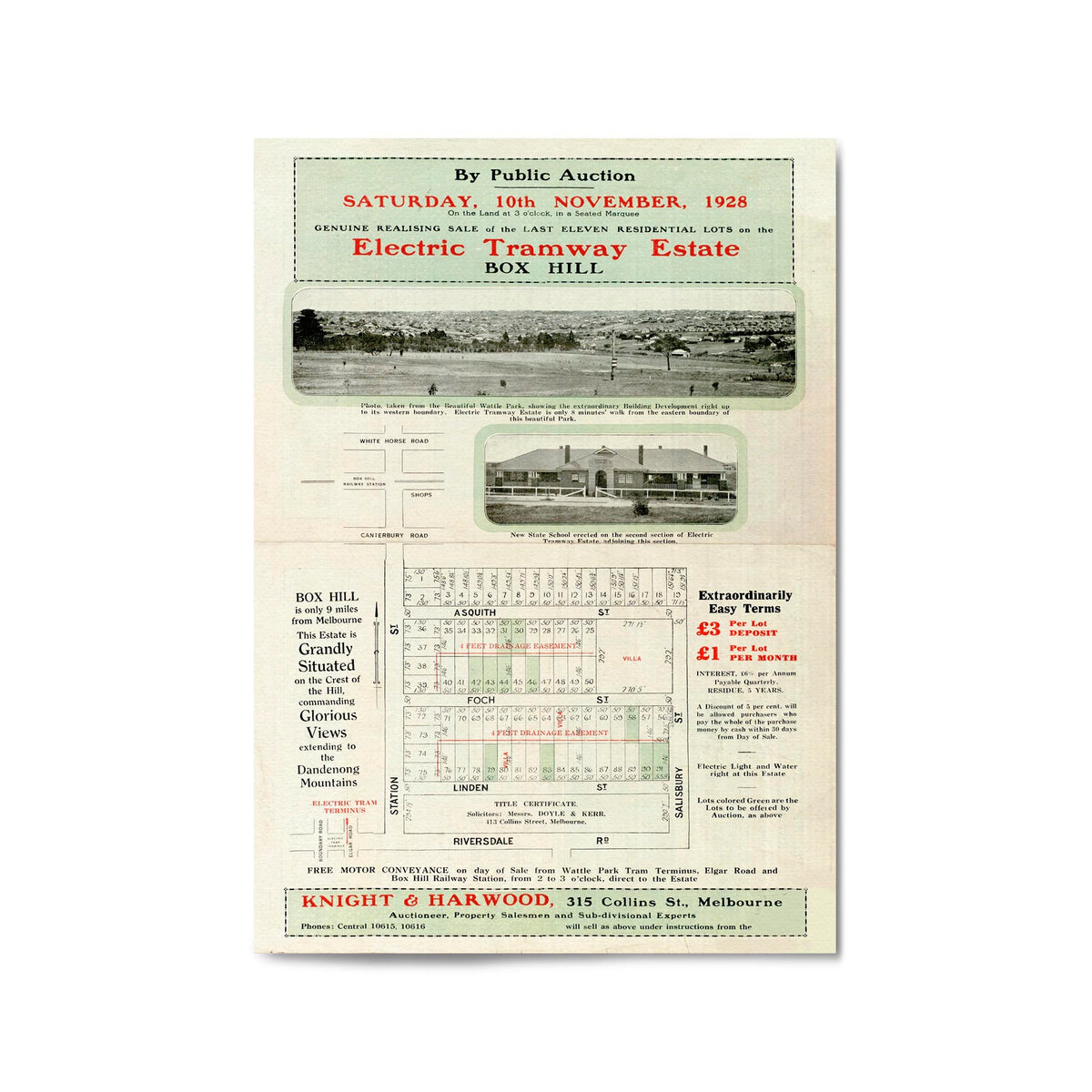 1928 Vintage Map of Box Hill, Victoria Australia – Vintage Maps
