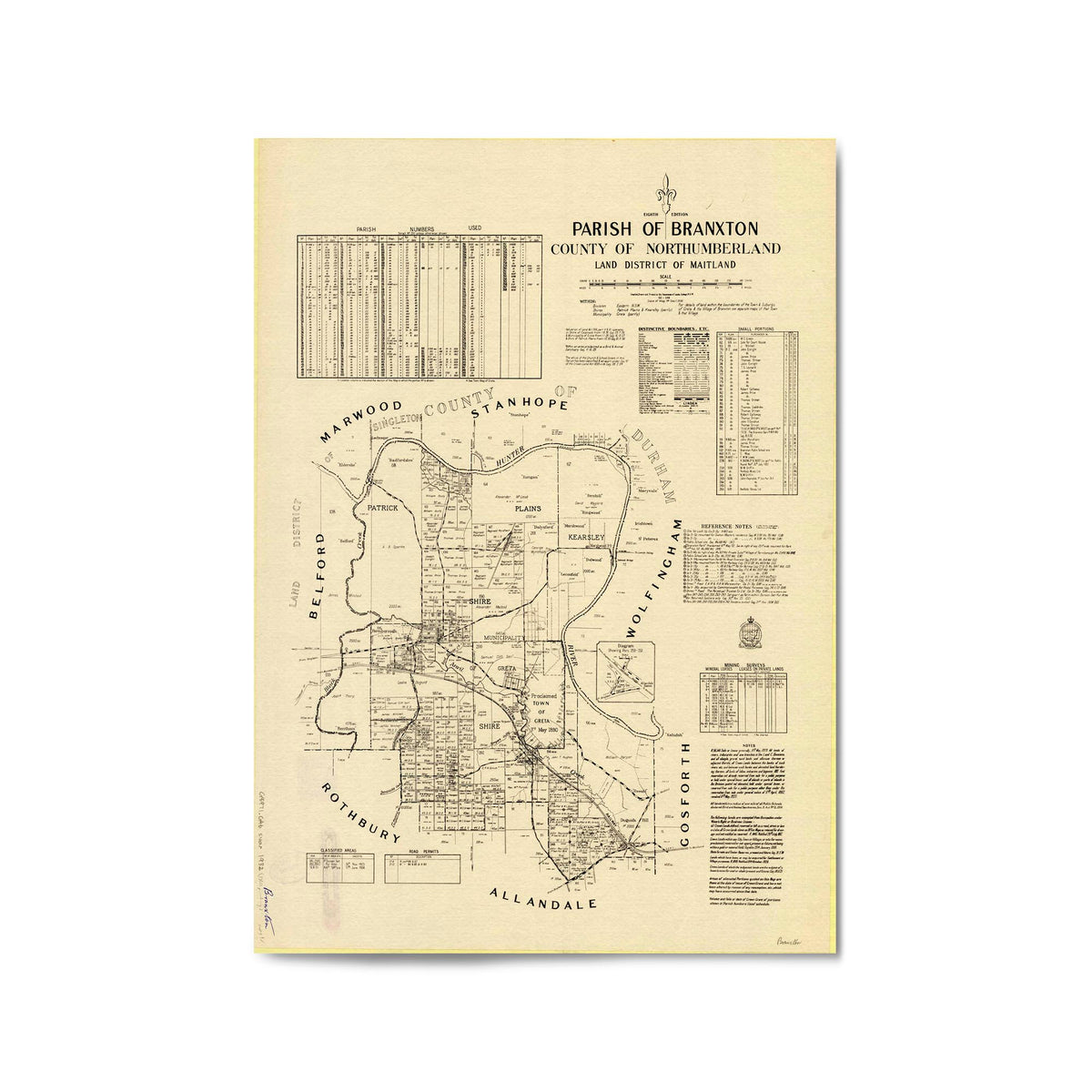 1932 Map of Branxton & Greta, New South Wales – Vintage Maps