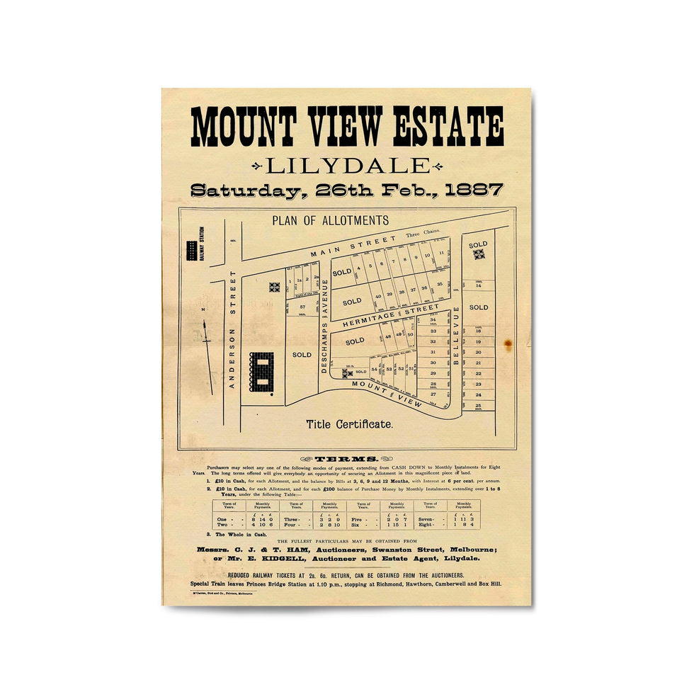 Lilydale, Victoria Vintage Maps