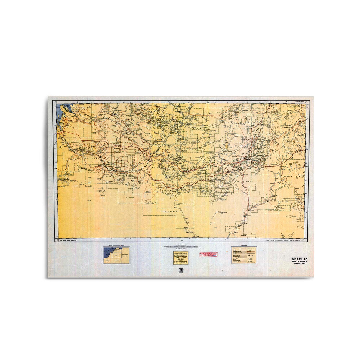 1952 Map of Halls Creek & Surrounds, Western Australia – Vintage Maps