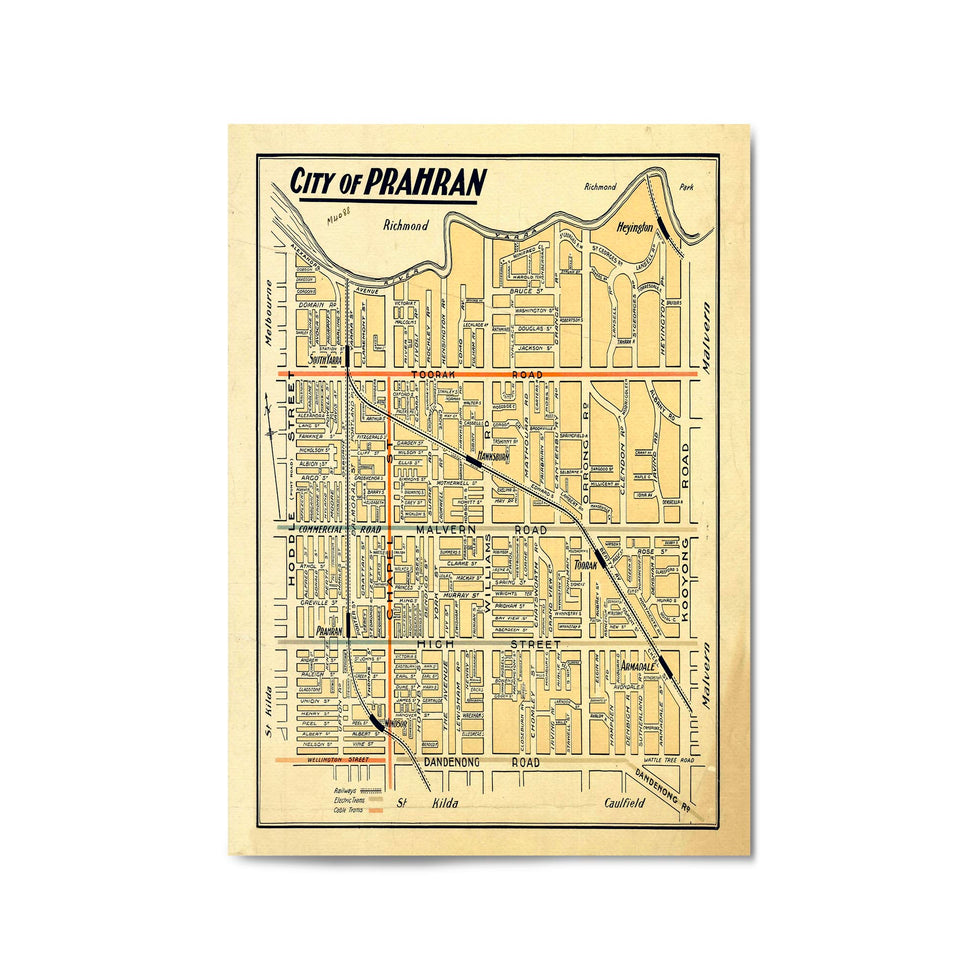 Prahran, Victoria Vintage Maps