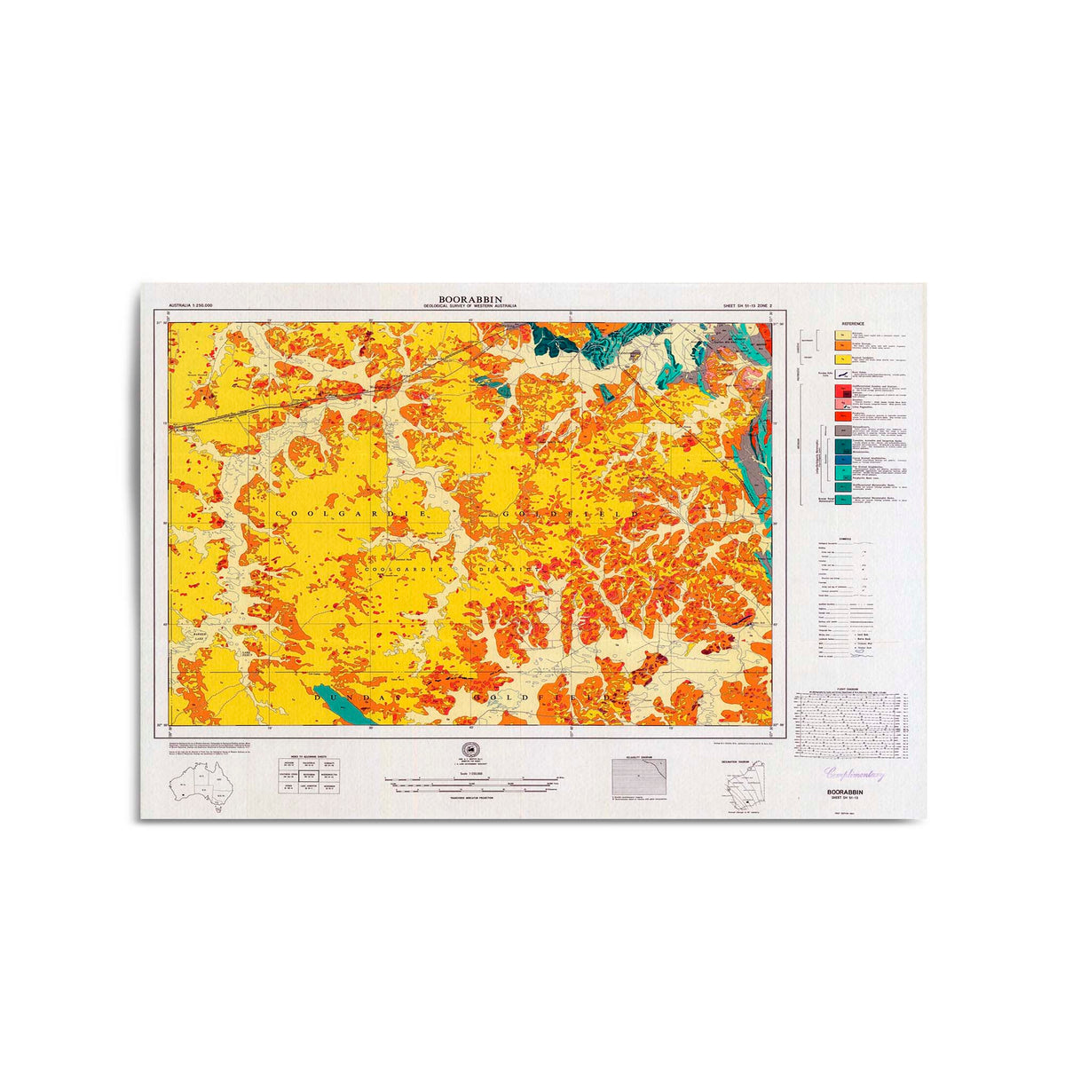 1963 Geological Map of Boorabbin & Surrounds, Western Australia ...