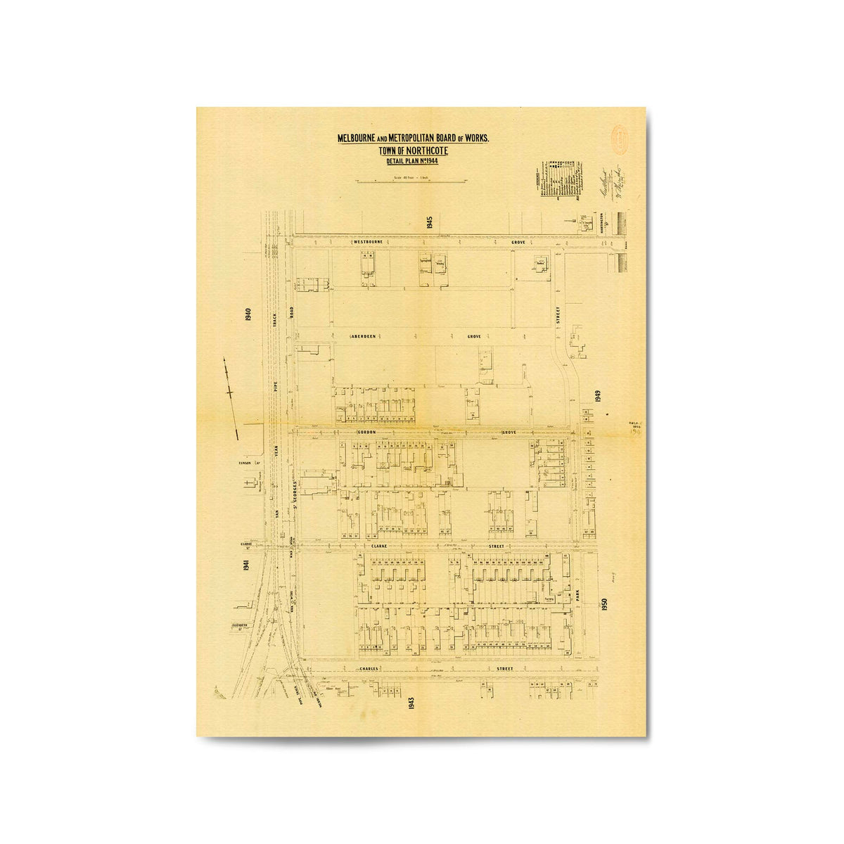 1906 Vintage Map of Northcote, Victoria, Australia – Vintage Maps