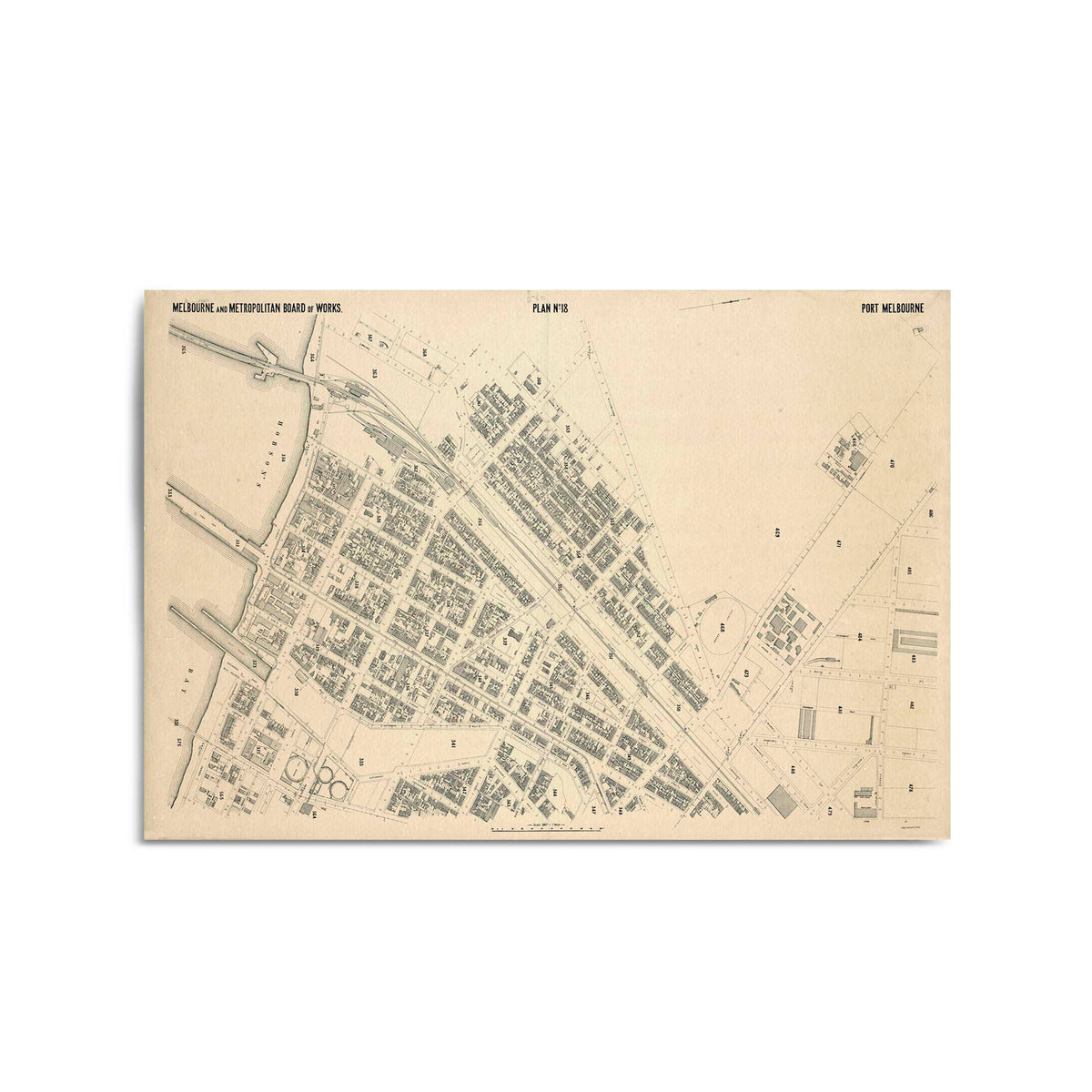 1894 Vintage Map of Port Melbourne, Victoria Australia – Vintage Maps