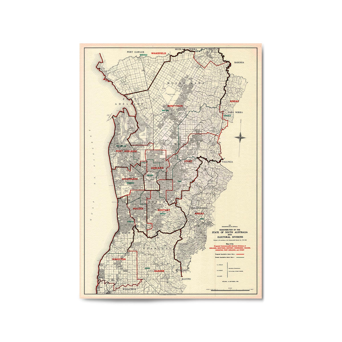 1968 Map of Adelaide & Surrounds, South Australia – Vintage Maps
