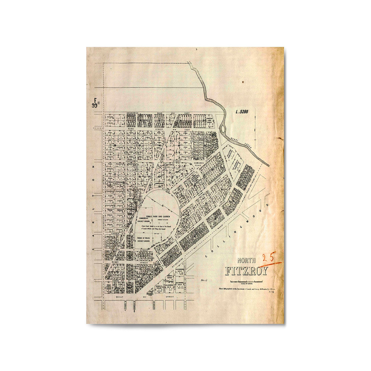 1882 Vintage Map of Fitzroy, Victoria Australia – Vintage Maps