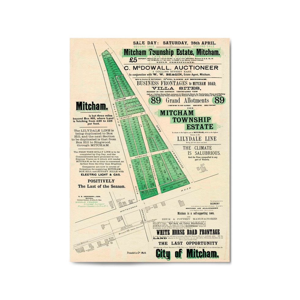 Mitcham, Victoria Vintage Maps