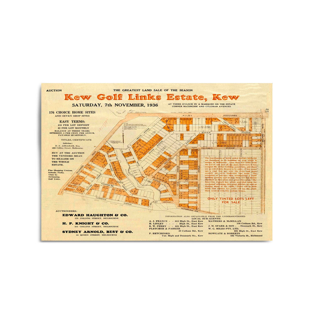1936 Vintage Map of Kew, Victoria Australia – Vintage Maps