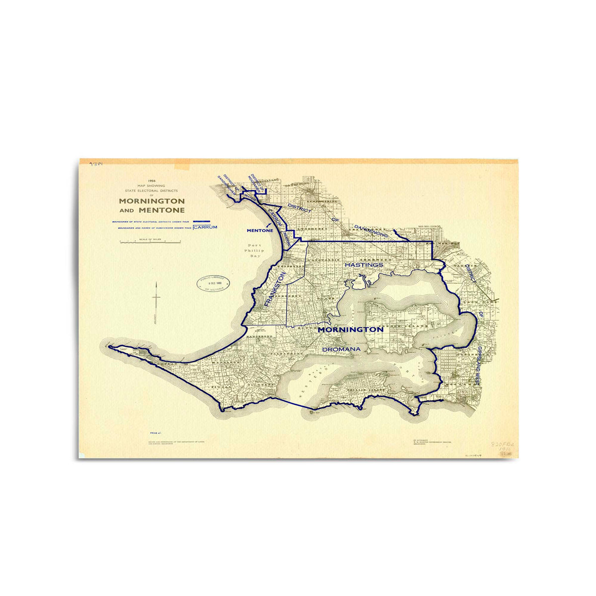 1956 Map of the Mornington Peninsula & Surrounds – Vintage Maps