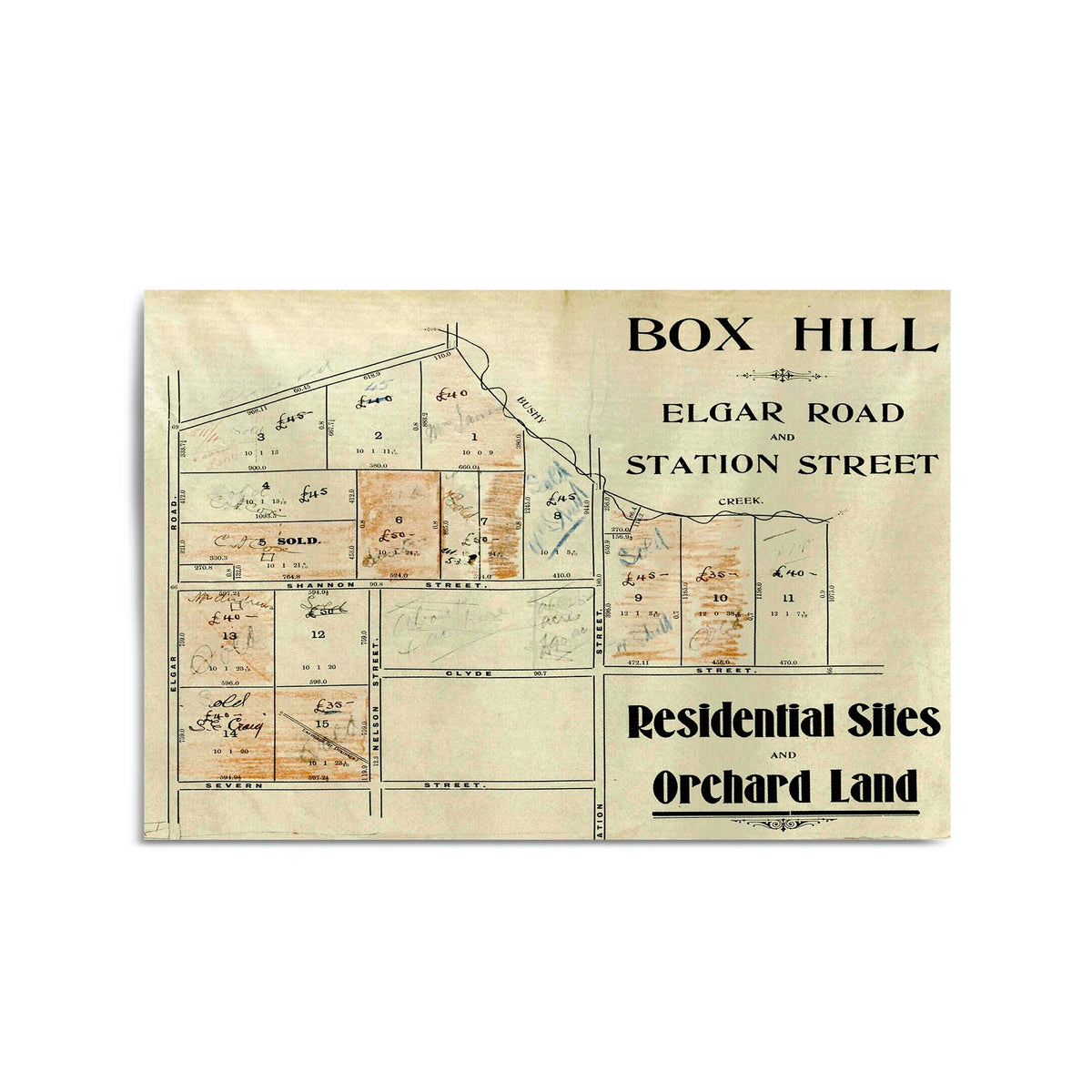 1890's Vintage Map of Box Hill, Victoria Australia – Vintage Maps