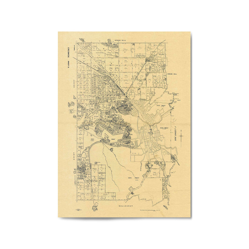 Creswick, Victoria Vintage Maps